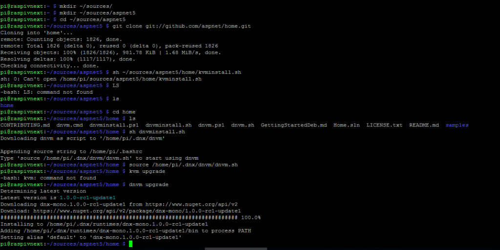 ASP.NET vNext on a Raspberry PI – timdows
